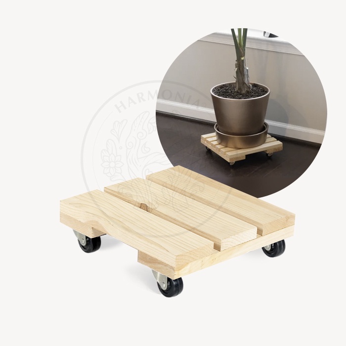 Jual Alas Pot Roda Tatakan Pot Kayu Plant Caddy Harmonia | Shopee Indonesia