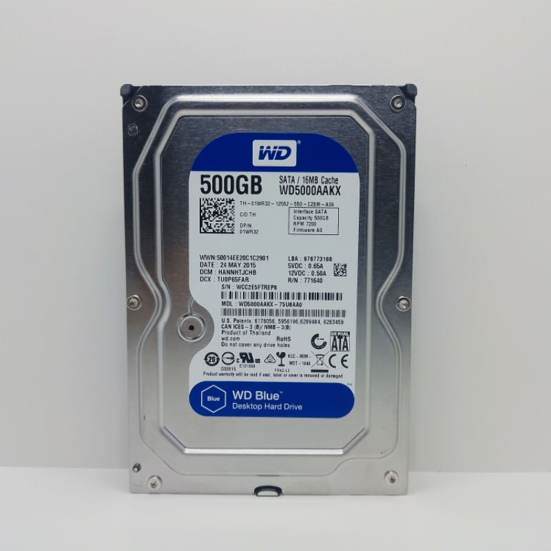 Jual HARDISK 500GB WD BLUE Sata 3,5 ORI New -Speed RPM 7200/5900 Promo ...