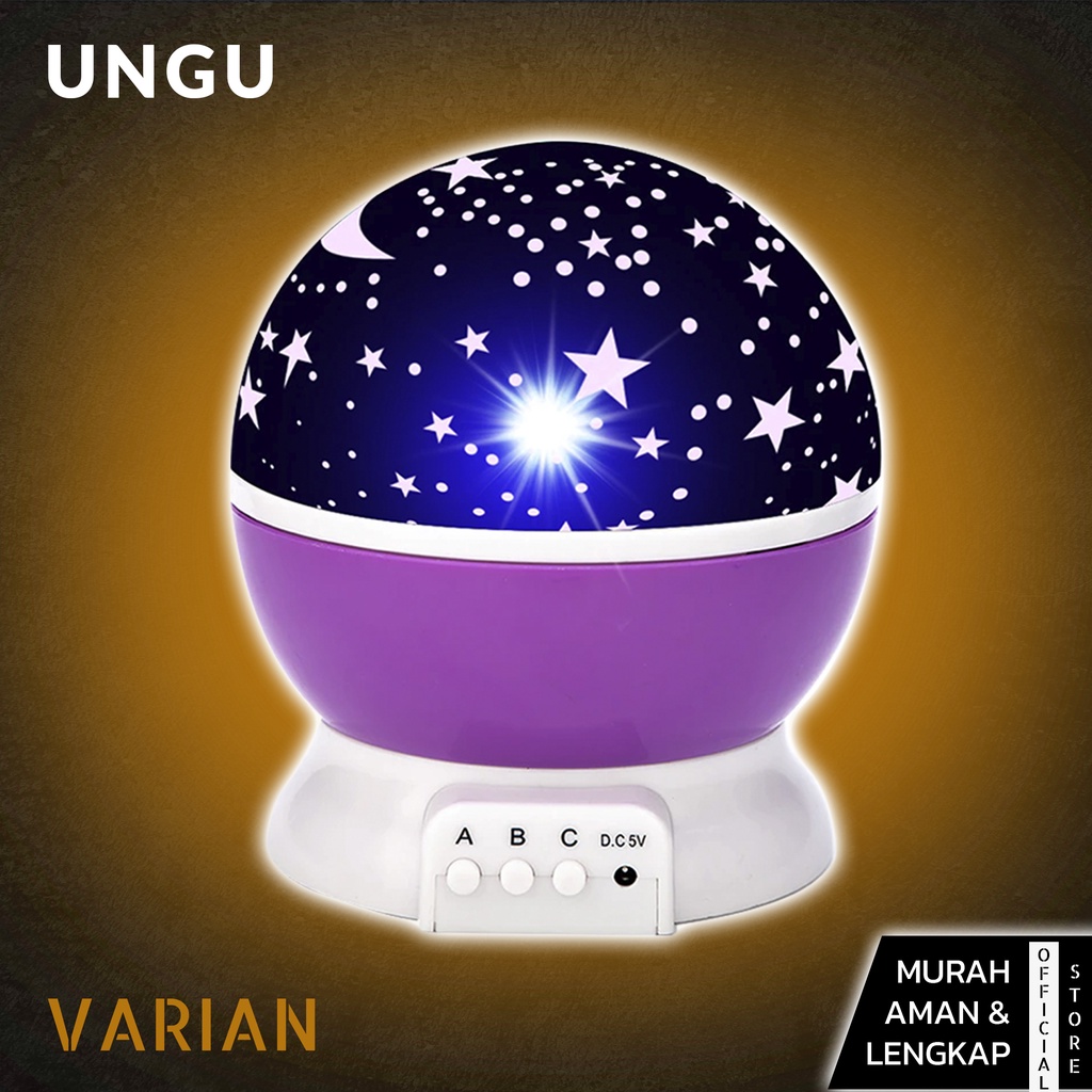 Jual Lampu Tidur Proyektor Aesthetic 360 LED Kamar Karakter Bulan ...