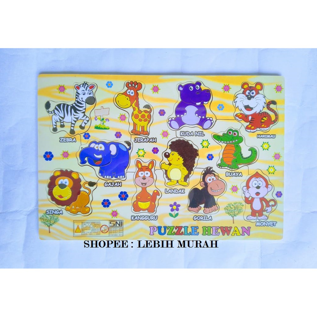 Jual Mainan Edukasi Anak Puzzle Kayu SNI Gambar Hewan Laut Binatang ...