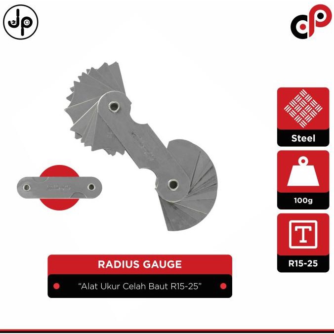 Jual [COD] Radius Gauge | Alat Ukur Celah Baut R15-25 [COD] | Shopee ...