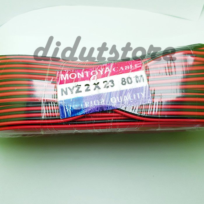 Jual Kabel Serabut Montoya NYZ 2x23 Merah ( Diameter 3 mm, 80 Meter ) | Shopee Indonesia