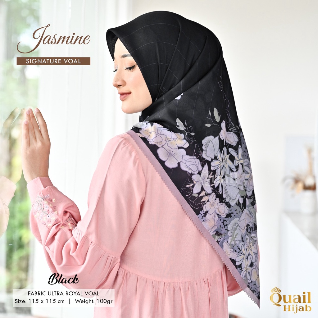 Jual JASMINE VOAL Jilbab Square segi empat segiempat Quail Hijab Bahan ...