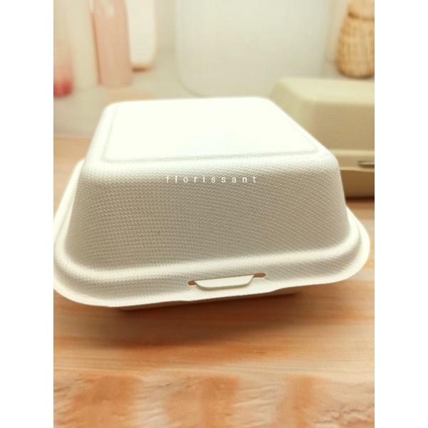 Jual BOX MINI BENTO Cake 5pcs+5pcs SENDOK / Bagasse LUNCH Box / Bento ...