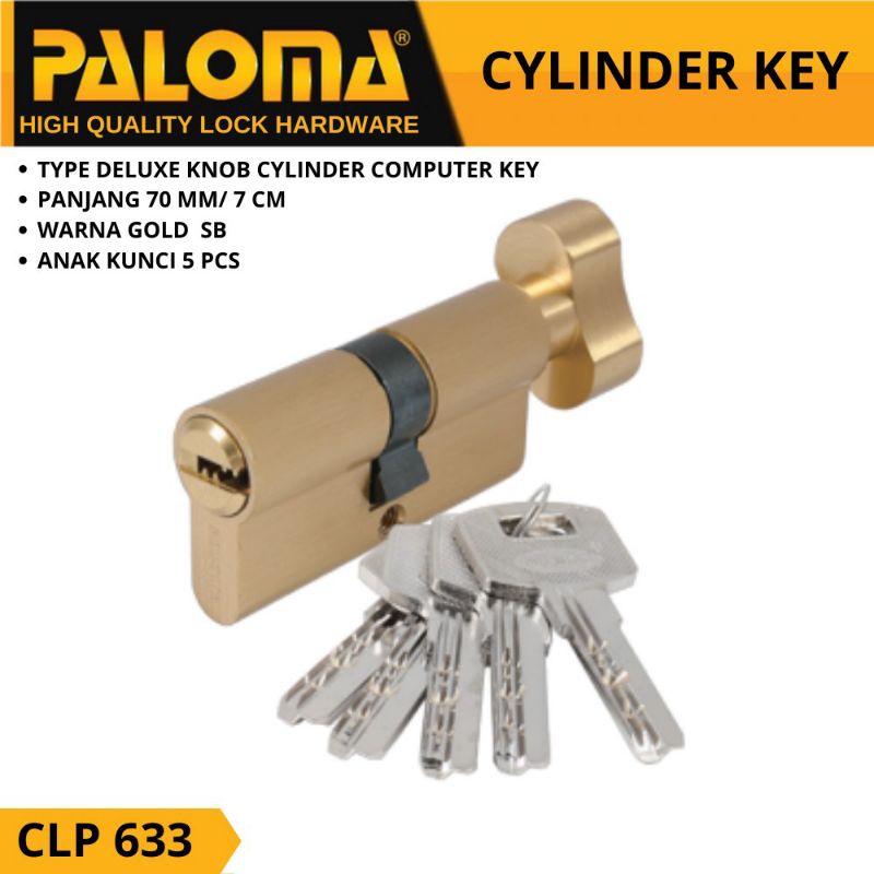 Jual SILINDER KUNCI PINTU RUMAH ATAU KUNCI SILINDER KNOB PALOMA CLP 633 ...