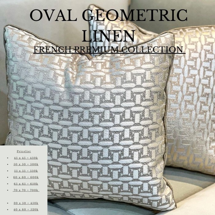 Jual Oval Geometric Linen Spark Collection - 45 X 45 Cuci Gudang ...