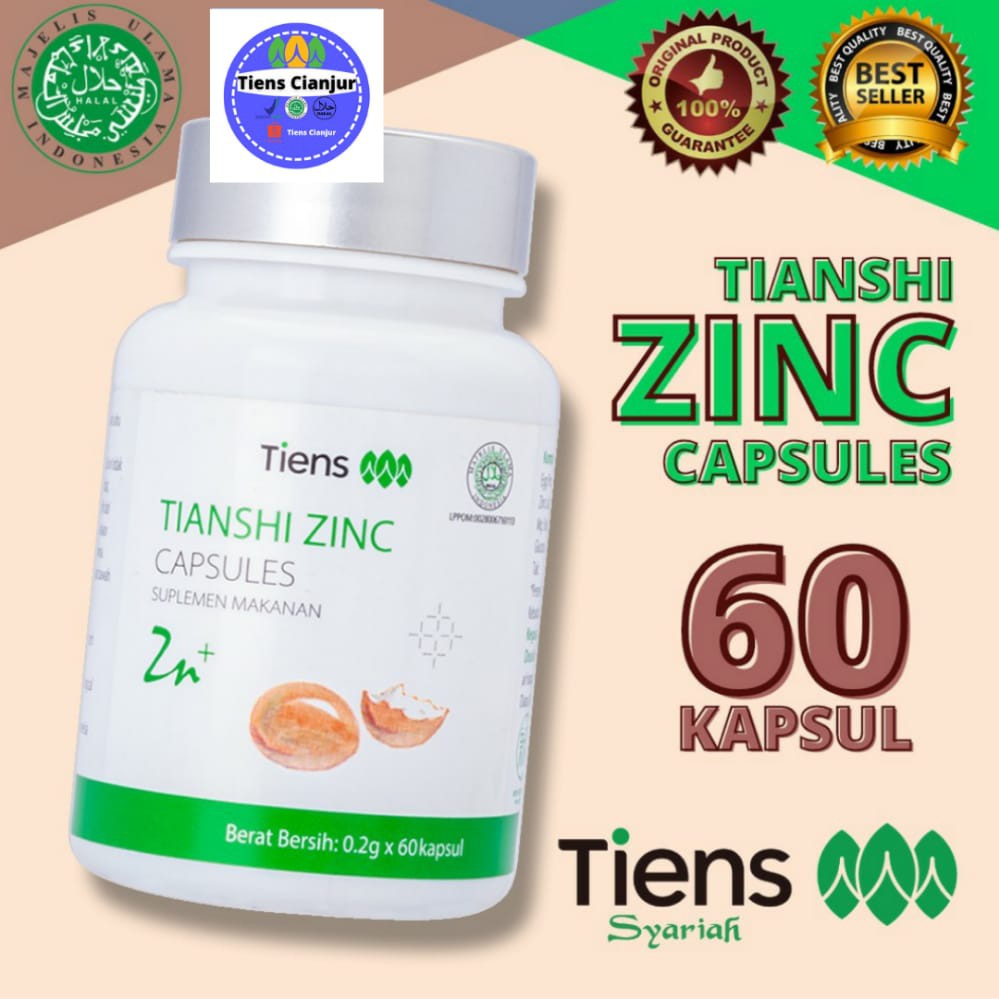 Jual Tiens Tianshi Zinc Capsules Isi 60 Kapsul Penggemuk Peninggi dan ...