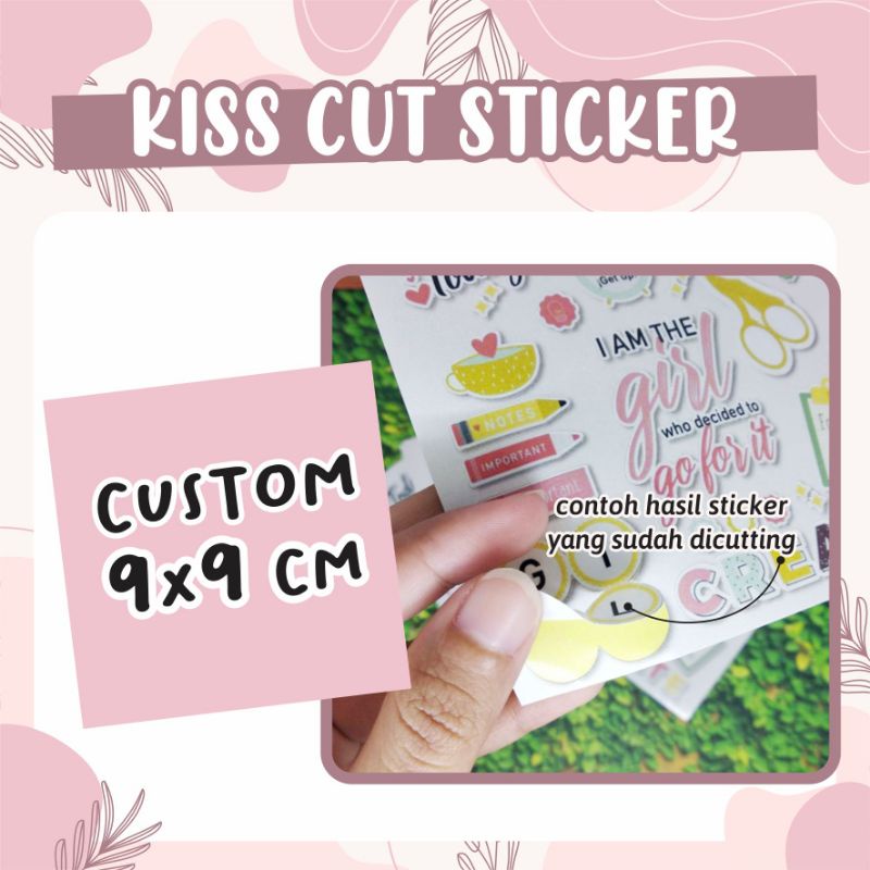 Jual [ UKURAN 9x9 cm ] Cetak Sticker + Cutting Custom Kiss Cut Sticker ...