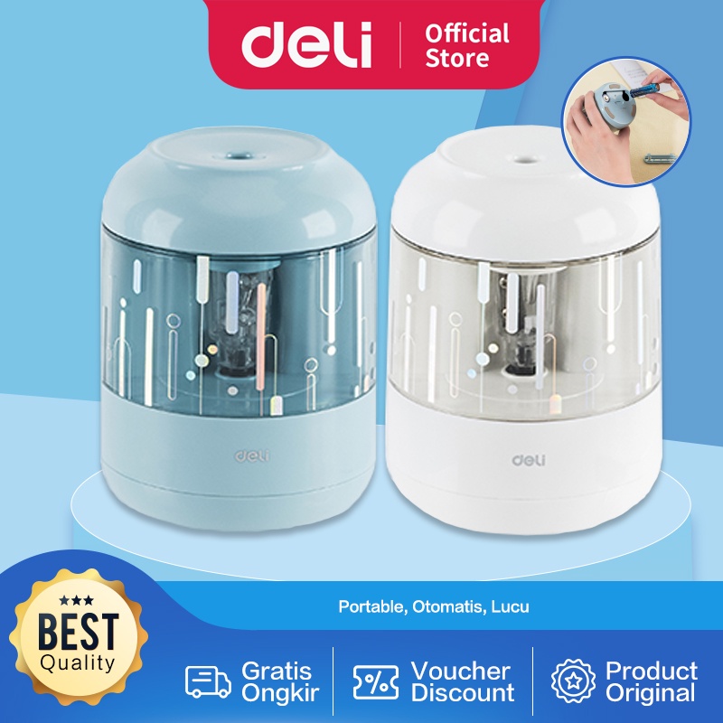 Jual Deli Electric Pencil Sharpener / Rautan Pensil Otomatis Lucu EH508 ...