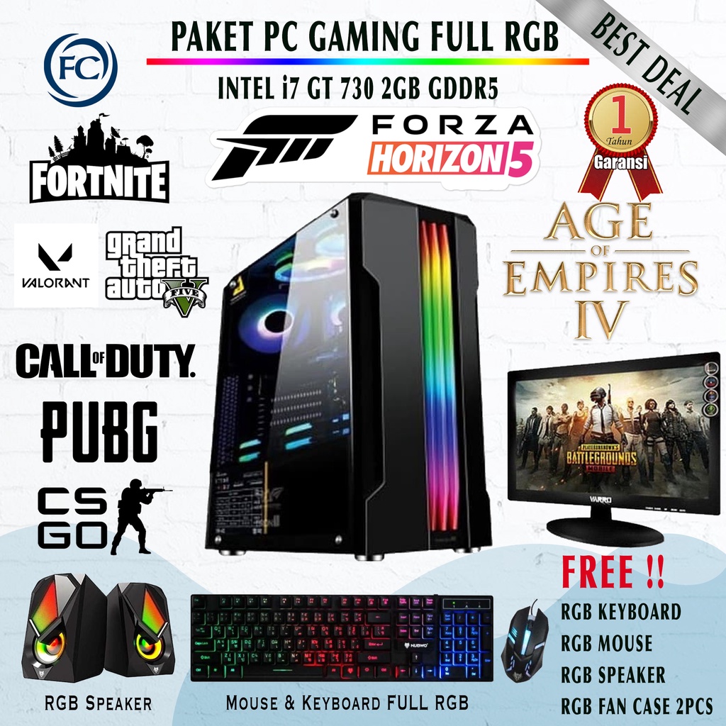 Jual PC GAMING CORE I7 RAM 16 GB SSD COMPLETE SIAP GAMING BERAT ...