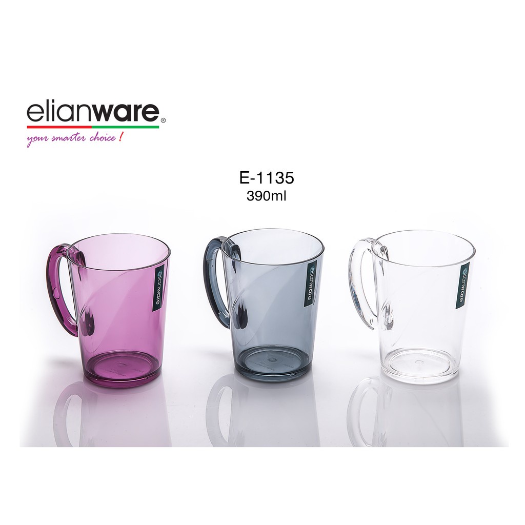 Jual Elianware Mug Cup With Handle Round Shape Gelas Anti Pecah (390ml) E-1135 | Shopee Indonesia
