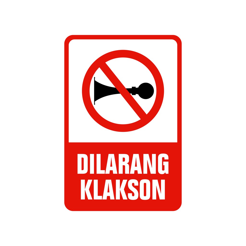 Jual Rambu Dilarang Klakson 20cm x 30cm Plat Alumunium | Shopee Indonesia