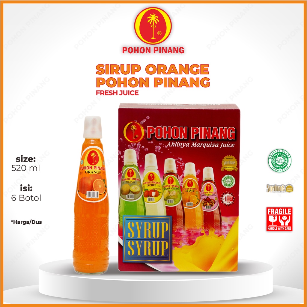 Jual Pohon Pinang Sirup Orange 520ml/Dus (isi 6 botol) | Shopee Indonesia