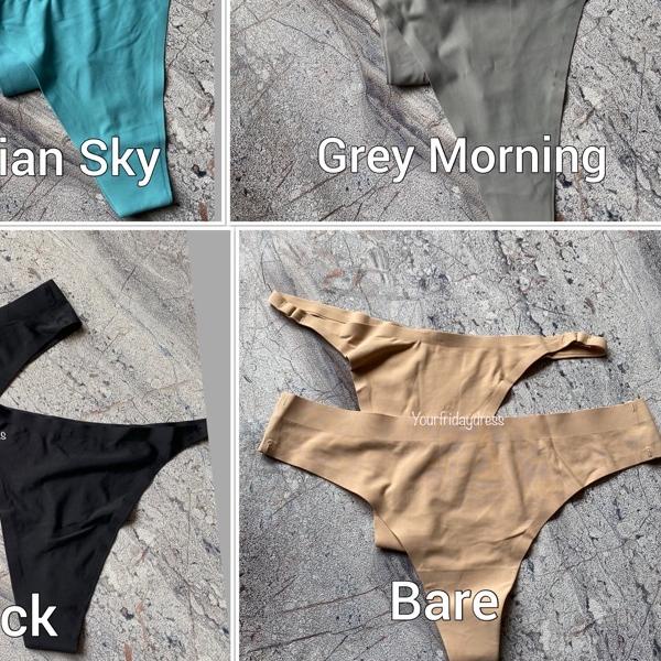 Jual SEAMFREE Solid Invisible Raw Cut Seamless Thong Cheeky G-string No ...