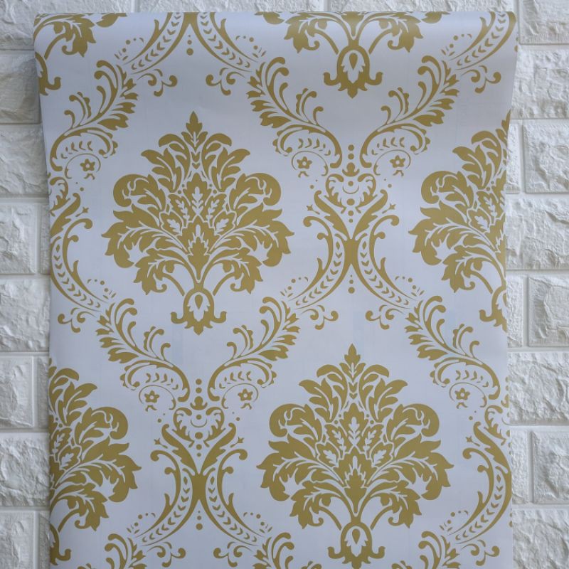 Jual Wallpaper Sticker Dinding 45cm x 8M - Motif Batik Kuning - High ...