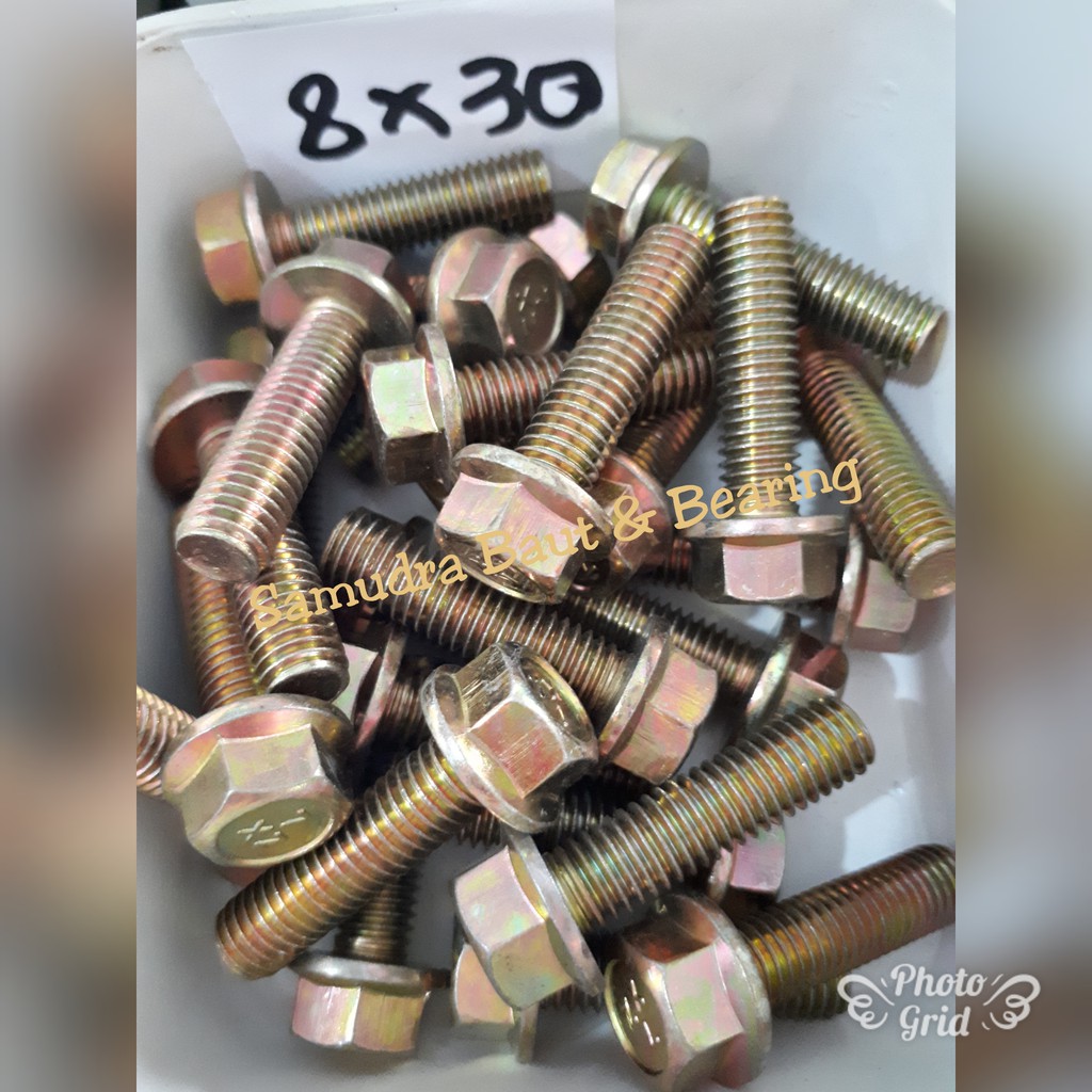 Jual Flange Bolt / Baut Topi M 8 x 30 MINIMAL ORDER 10PCSBIJI ...