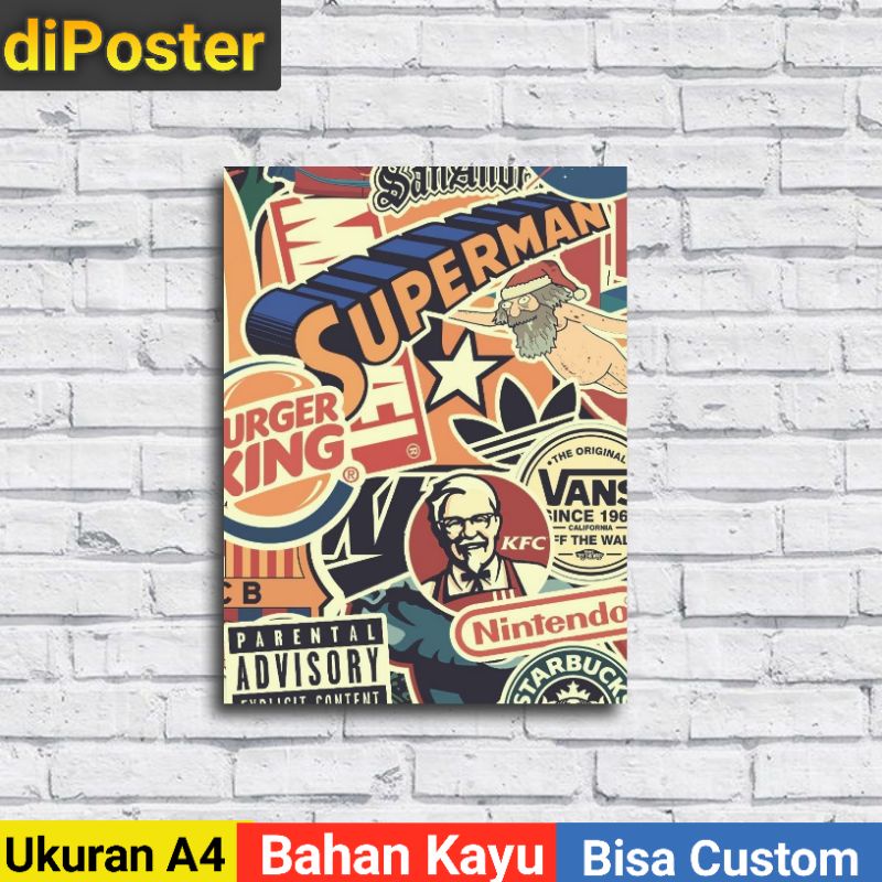 Jual Poster Frame Kayu Aesthetic A4 Tebal Untuk Dekorasi rumah/Pajangan ...