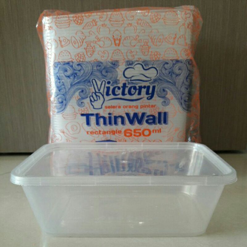 Jual Thinwall Food Container Victory RECTANGLE 500ml 650ml 750ml 1000ml /Kotak makan plastik ...