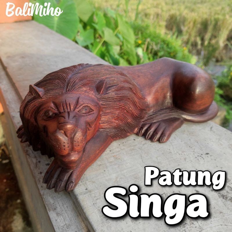 Jual PATUNG SINGA KAYU/PATUNG SINGA/PATUNG MACAN/PATUNG UNIK/DEKORASI ...