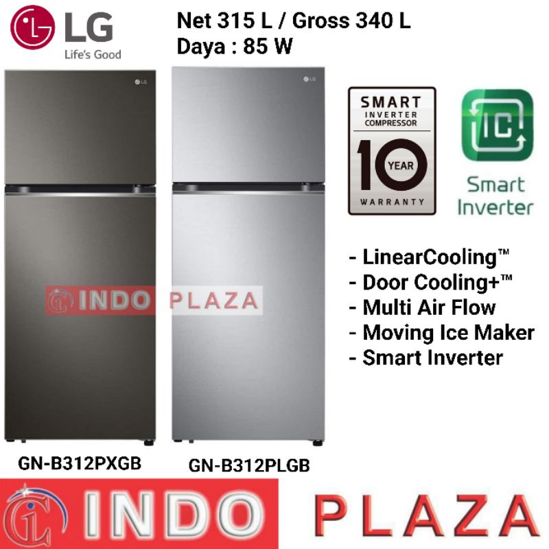 Jual KULKAS LG 2 PINTU GN-B312PLGB / PXGB SMART INVERTER / LINEAR COOLING | Shopee Indonesia
