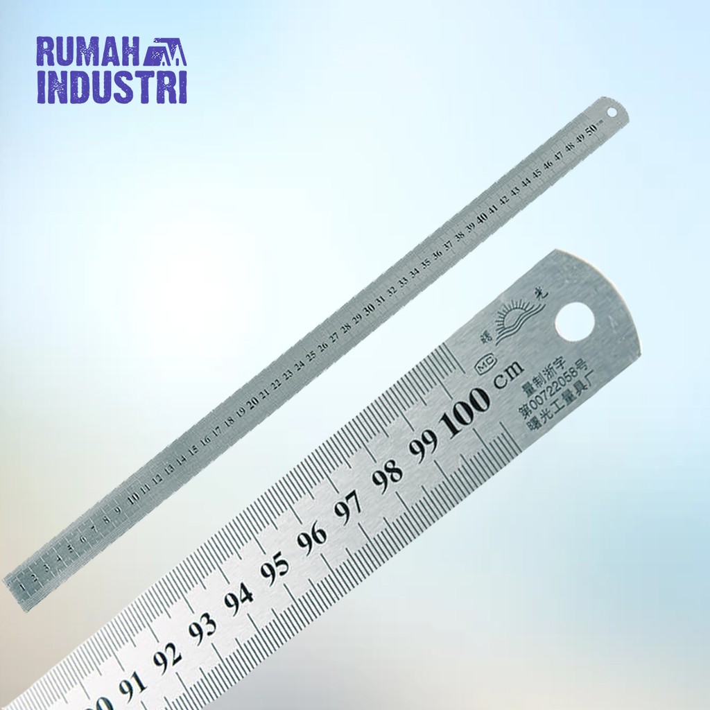 Jual TEBAL! Penggaris Besi Stainless Steel Ruler Nankai 30, 60, 100, 150 cm | Shopee Indonesia
