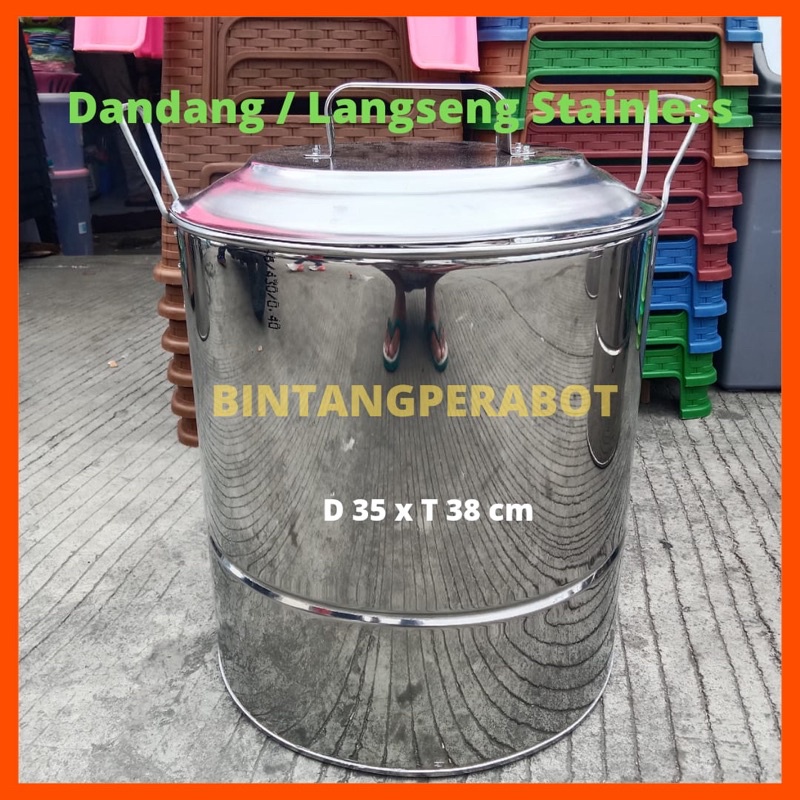 Jual STAINLESS - Dandang Langseng Panci No 30 32 35 cm / Panci Langseng ...