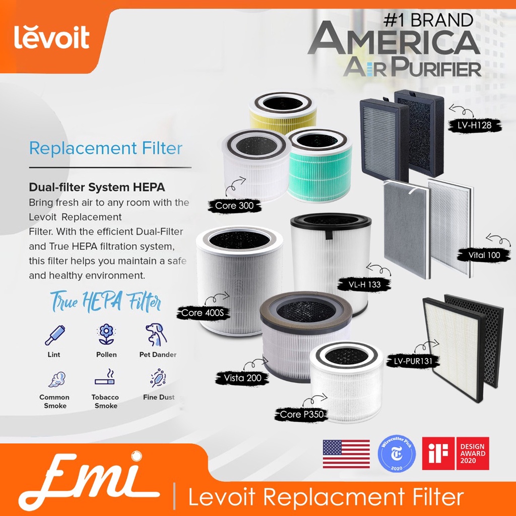 Jual Spare Part Levoit Replacement HEPA Filter H13 for All Type Levoit ...
