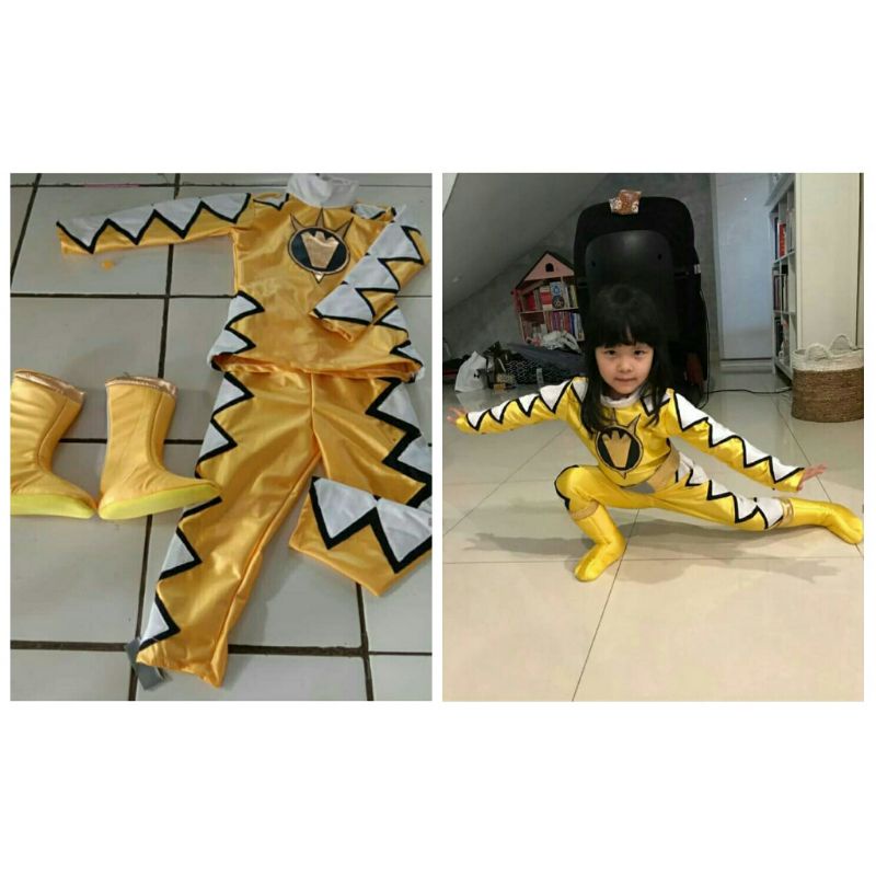 Jual Baju superhero anak /kostum power rangers/baju rangers kuning ...