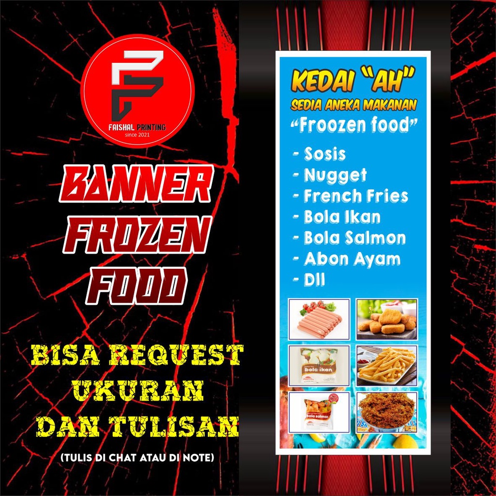 Jual Banner Warung Frozen Food / Spanduk Toko Frozen Food Ukuran 60 x ...