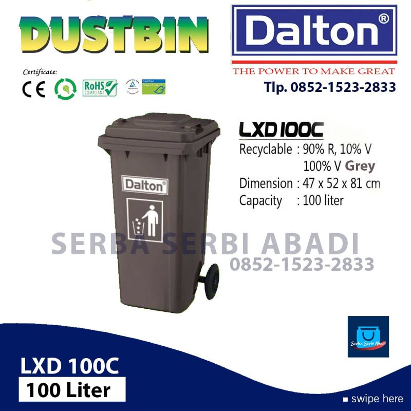 Jual tempat sampah besar HDPE 100 liter Dalton | Shopee Indonesia