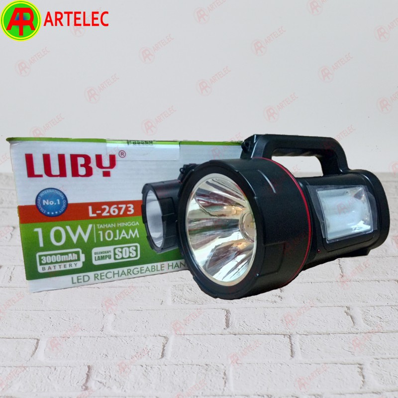Jual Senter Tenteng Emergency LUBY L-2673 10W Putih Senter+lampu ...