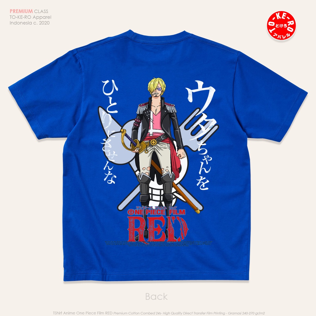 Jual Kaos Anime One Piece - Vinsmoke Sanji Film RED [Blue] | Shopee ...