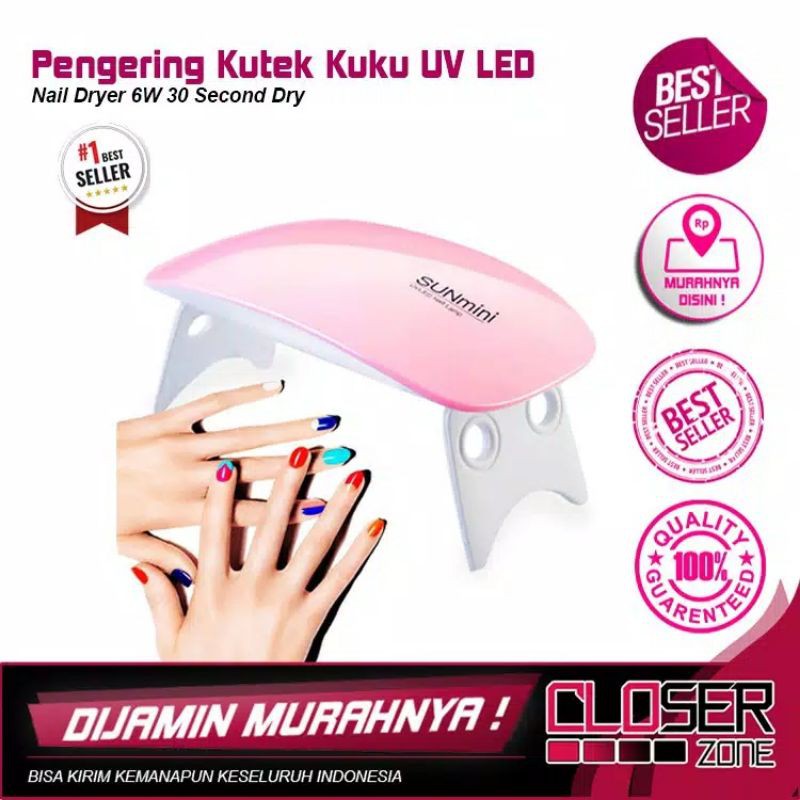 Jual SUNMINI Alat Pengering Kutek Kuku UV LED Portable Nail Dryer Lampu UV LED Mini 6W Manicure ...