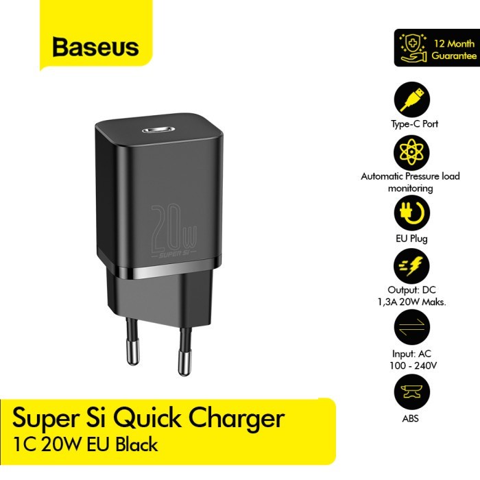 Jual BASEUS CHARGER USB TYPE C QUICK CHARGE POWER DELIVERY SUPER SI PD ...