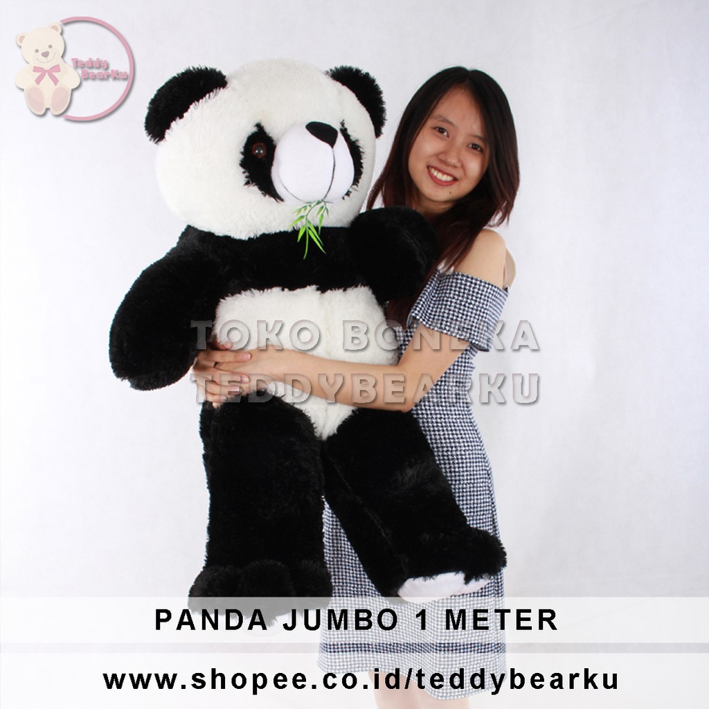 Jual BONEKA PANDA JUMBO 1 METER HITAM PUTIH | Shopee Indonesia