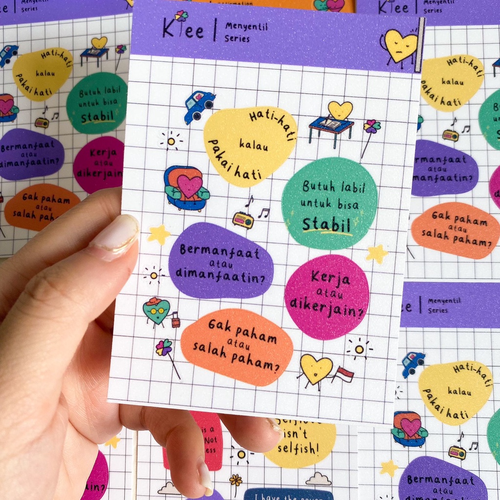 Jual Menyentil Series - Sticker Sheet by KLEE @klee.id | Shopee Indonesia