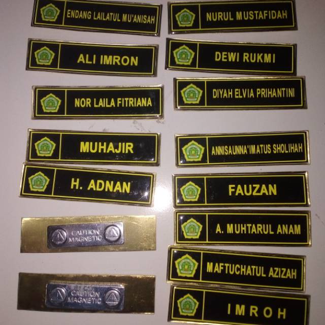 Jual Name Tag atau Nama Dada Kuningan Magnet | Shopee Indonesia