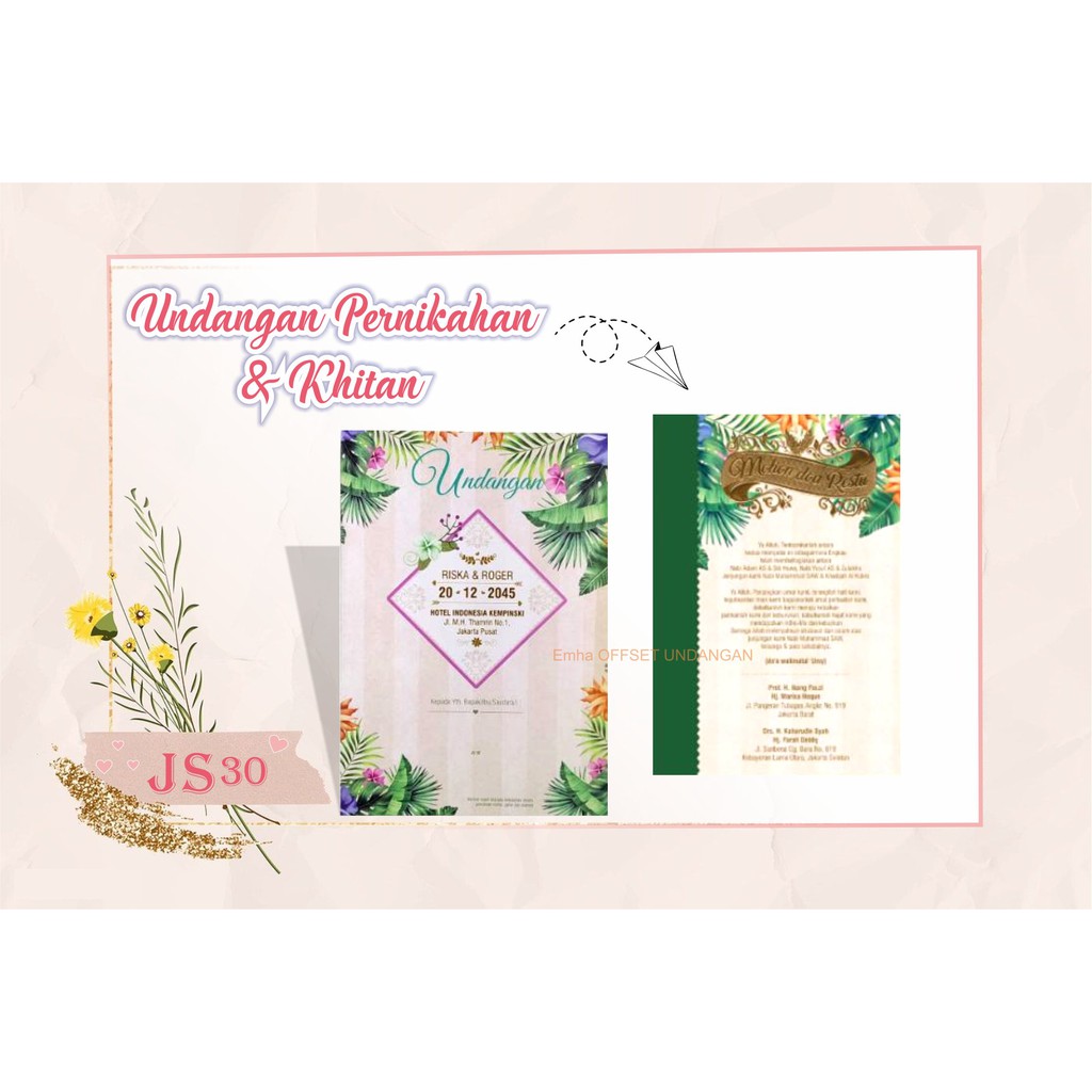 Jual Menu undangan pernikahan, undangan pernikahan Java Signature 30 | Shopee Indonesia