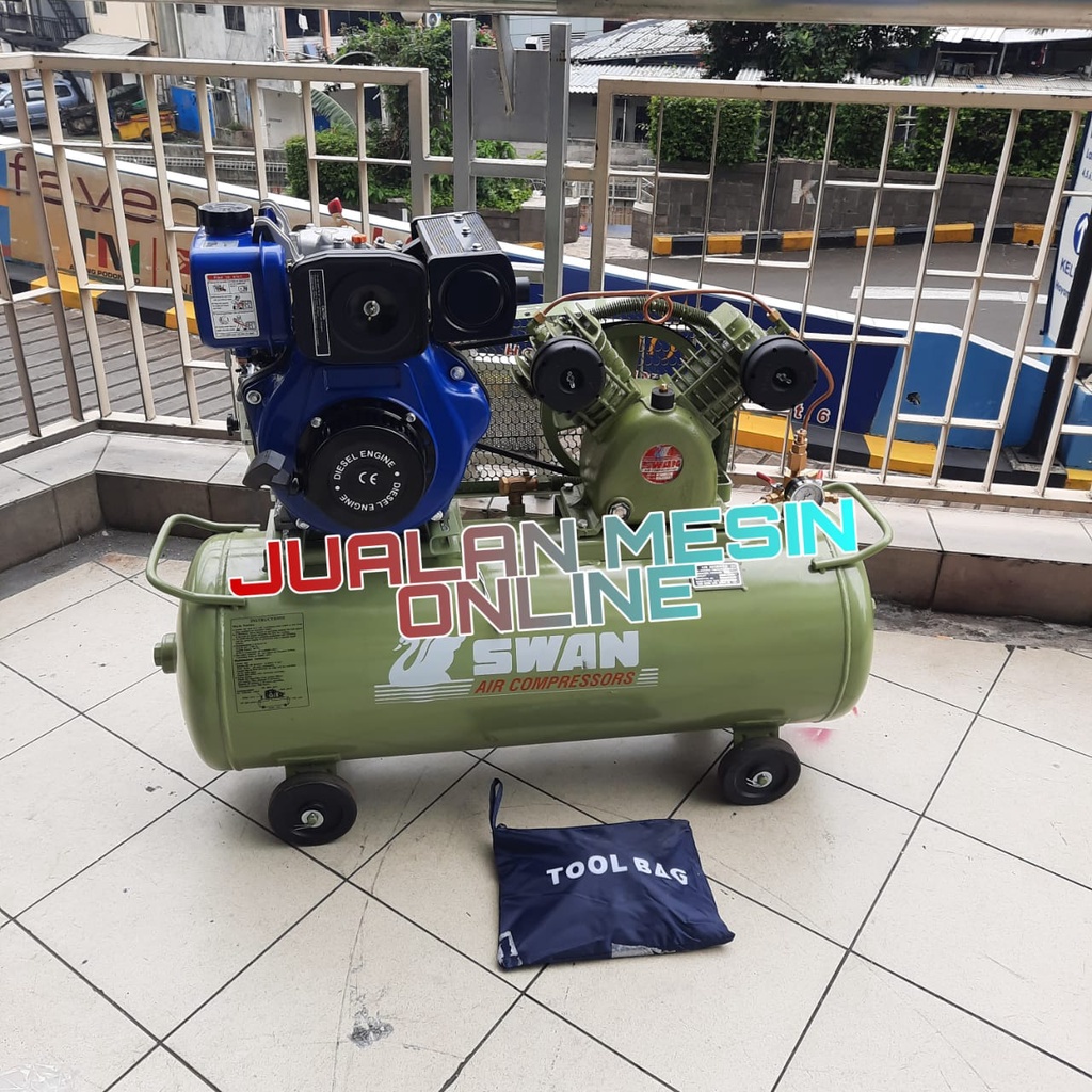 Jual Kompresor Angin Swan 2 hp Komplit Engine Diesel FAW | Shopee Indonesia