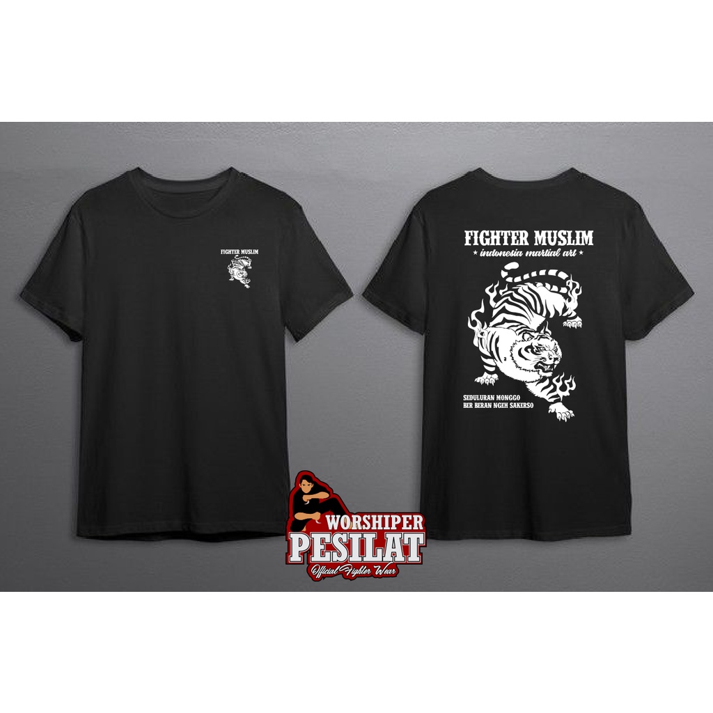 Jual Baju Kaos Tshirt Ikatan Pencak Silat PAGAR NUSA FIGHTER MUSLIM Cotton Combed 30s Kualitas ...