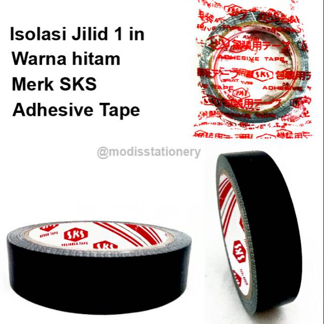 Jual Isolasi jilid 1 in warna hitam Lakban linen tape | Shopee Indonesia