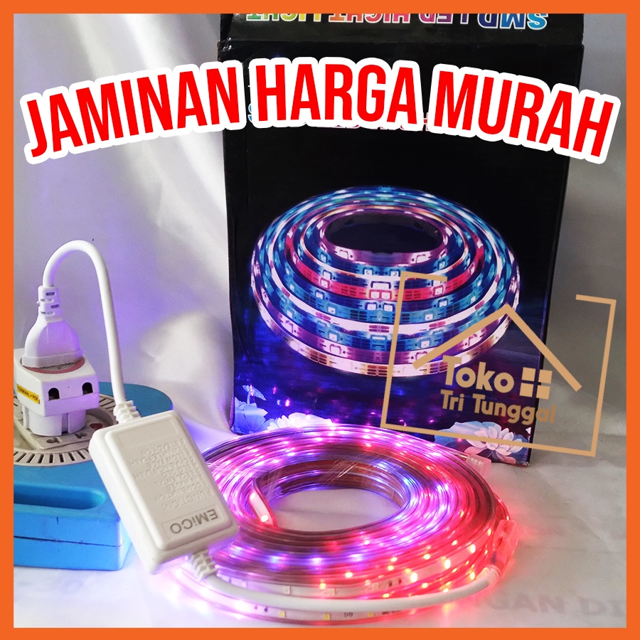 Jual Led Strip Multi Warna Warni 10 m Lampu Hias 2835 RGB Selang ...