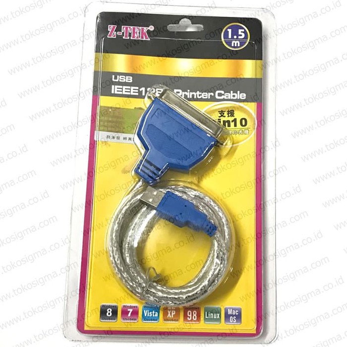 Jual KABEL USB PRINTER ieee1284 LPT PARALLEL DB-36 CABLE ZTEK DOT ...