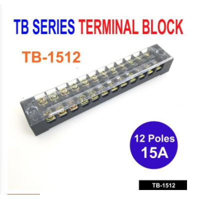 Jual Terminal Blok Kaca 12 pole 15A TB Series Terminal Block TB-1512 | Shopee Indonesia