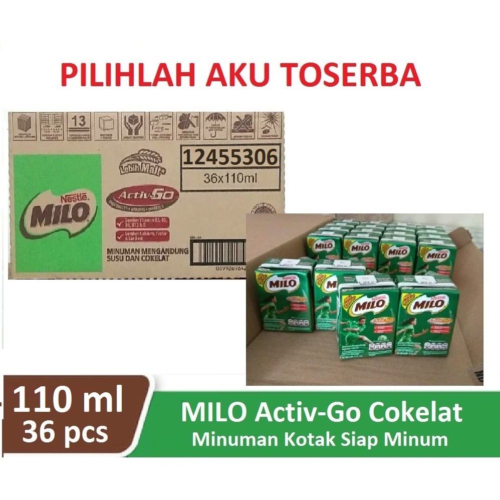 Jual Susu Milo Kotak Coklat ACTIVE GO UHT - ukuran 115 ml MENJADI 110 ml (1 dus isi 36) | Shopee ...