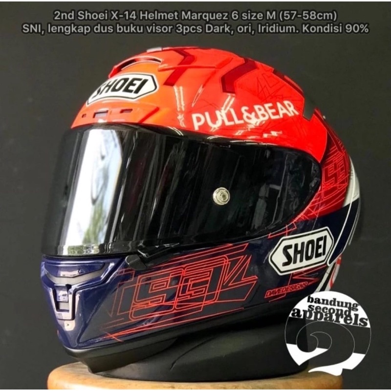 Jual Helmet Full face Second Shoei X14 X Fourteen Marquez Bekas Size M ...