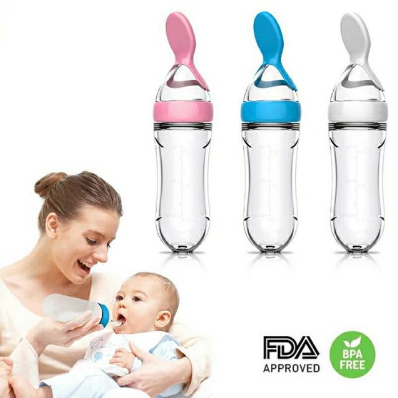 Jual (LGS) READY SEMUA WARNA Sendok Makan Bayi MPASI Botol Sendok MPASI Boto silicone Baby ...