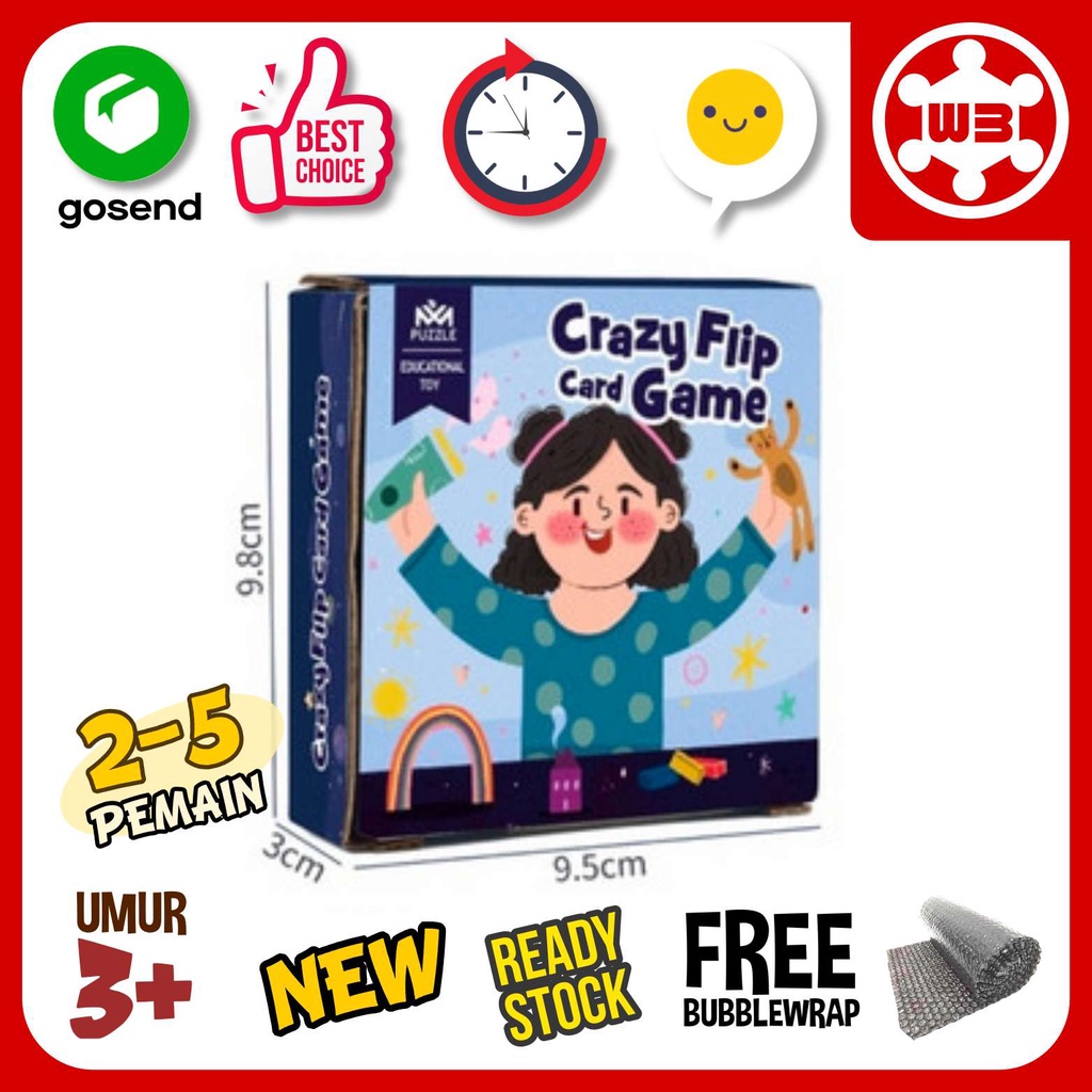Jual CRAZY FLIP Card Game with BELL Reflect Motoric Memory Pemainan ...