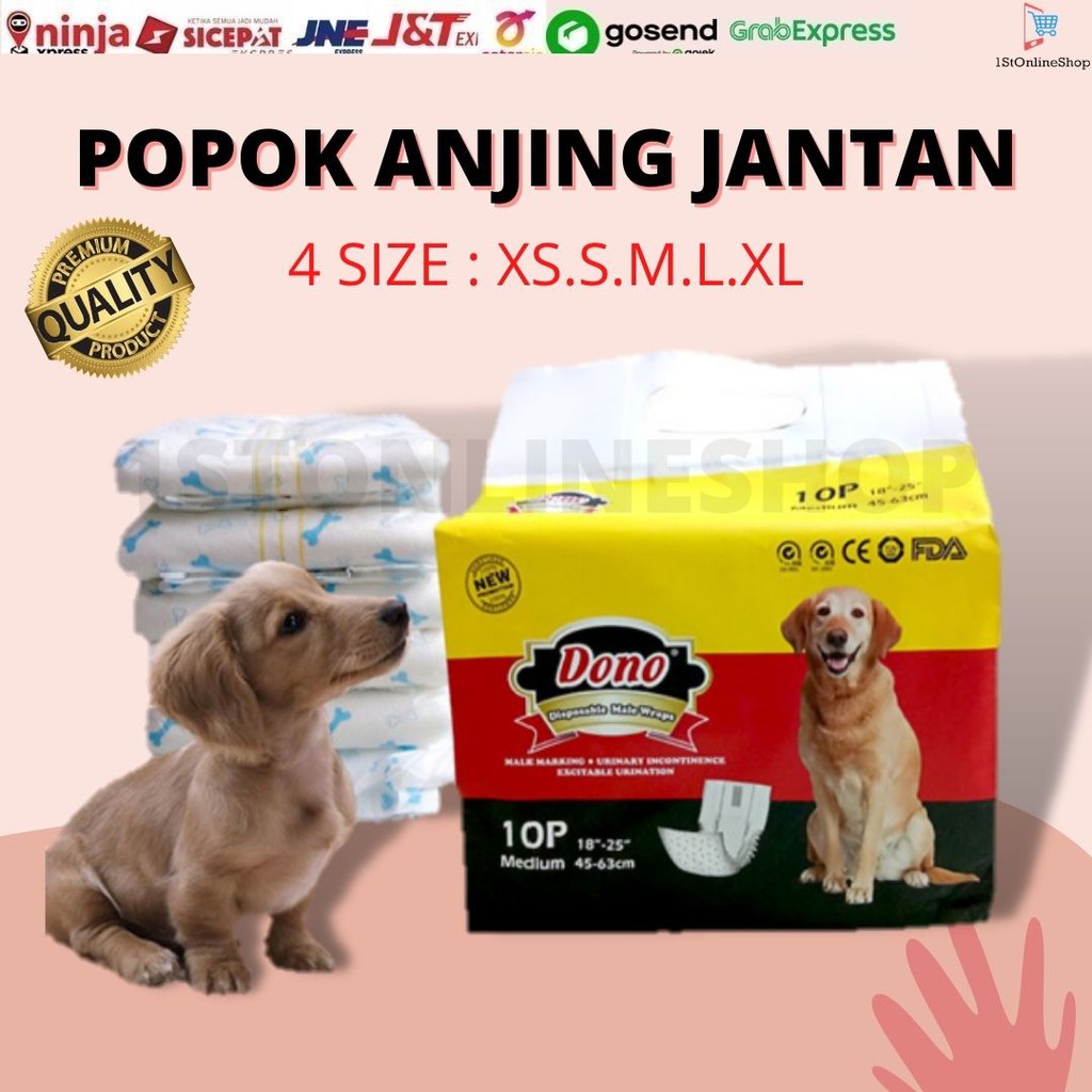 Jual Popok Anjing Jantan XS S M L Dog Diapers Male Wraps Hitam Kuning ...