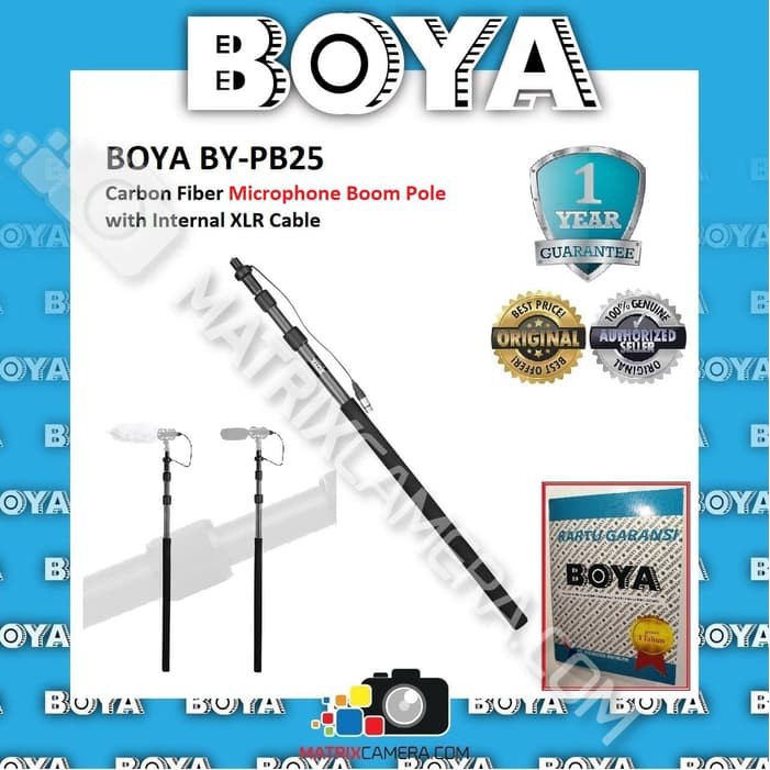 Jual BOYA BY-PB25 Carbon Fiber Microphone Boom Pole with Internal XLR ...